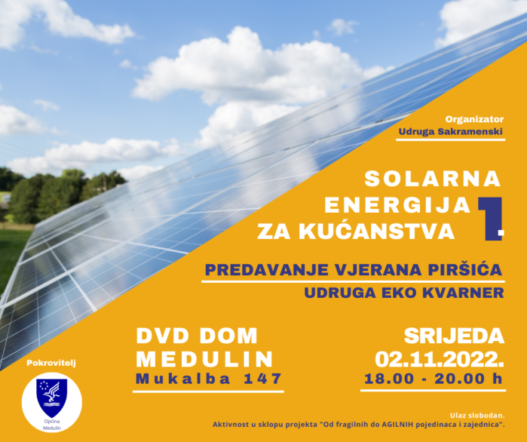 Predavanje Vjerana Piršića “SOLARNA ENERGIJA ZA KUĆANSTVA” – 02.11.2022 ...